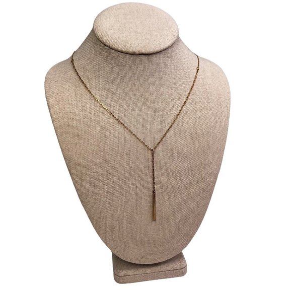 Serefina | Jewelry | Serefina Gold Tone Lariat Bar Pendant Necklace ...